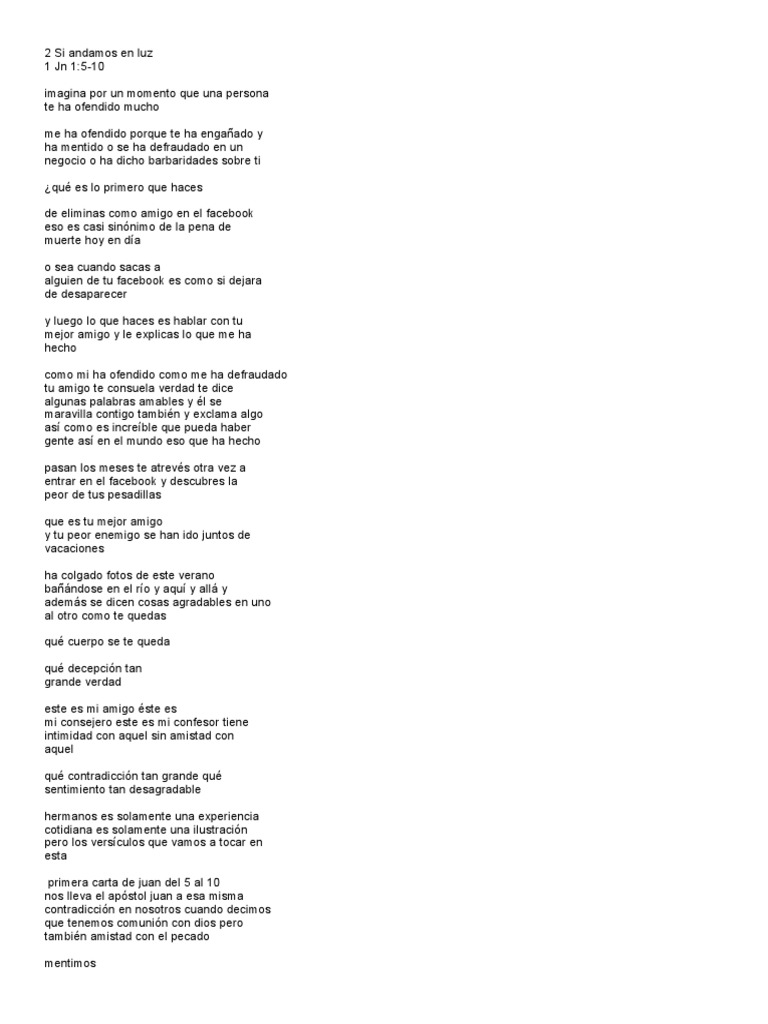 Andar en Luz según 1 Juan 1:5-10 | PDF | Pecado | Cristo (título)