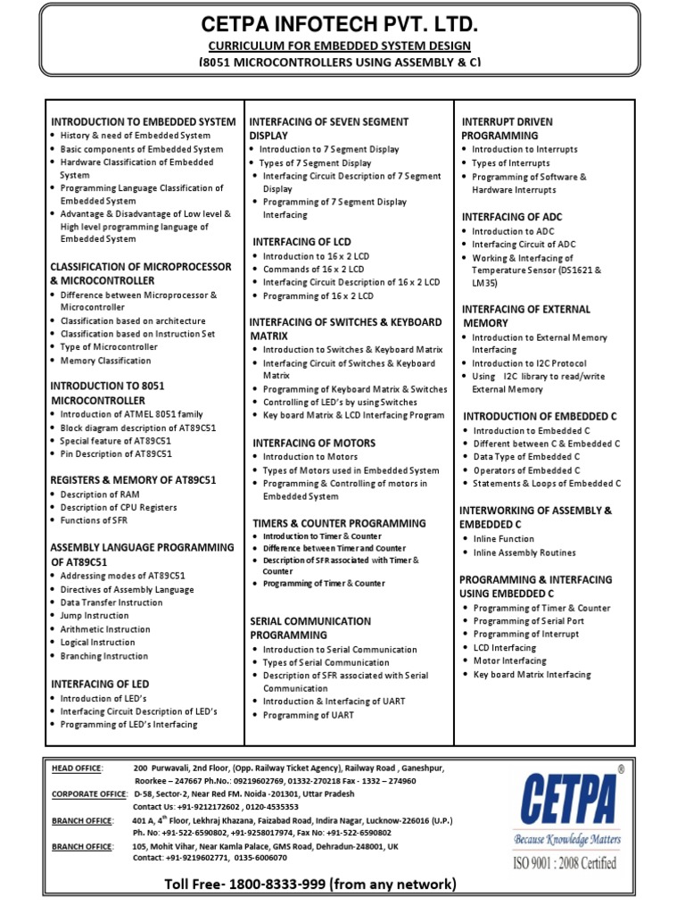 Cetpa-Embedded System Training | PDF | Microcontroller | Embedded System