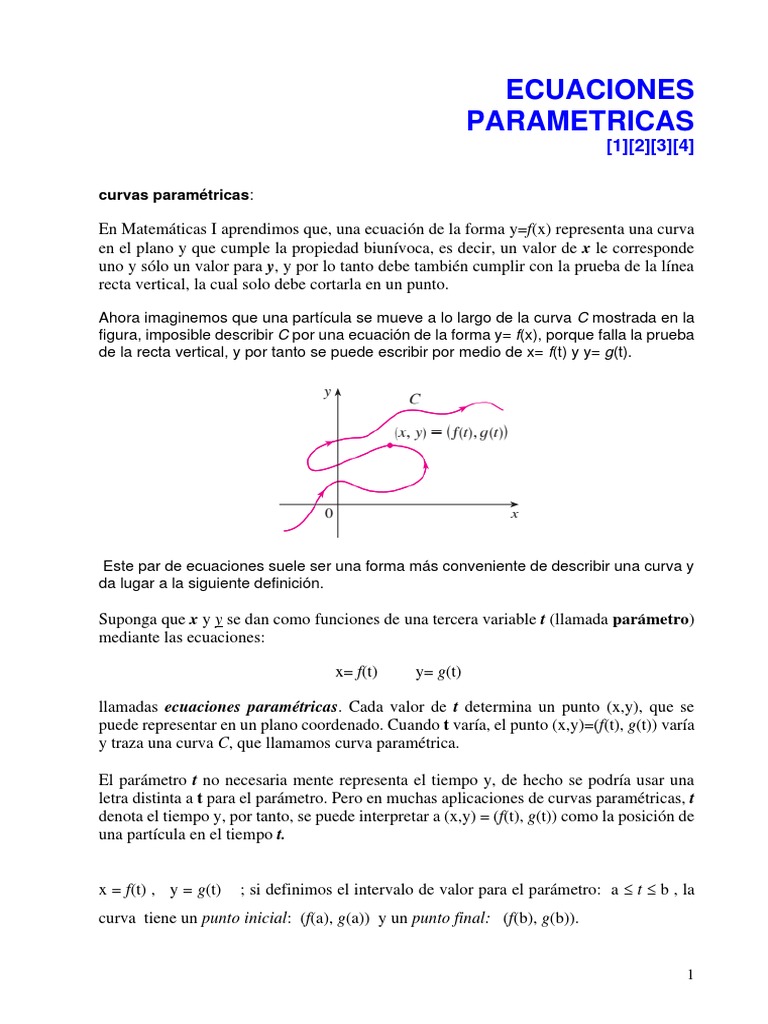 2.1. - Ecuaciones Parametricas | PDF | Ecuaciones | Curva