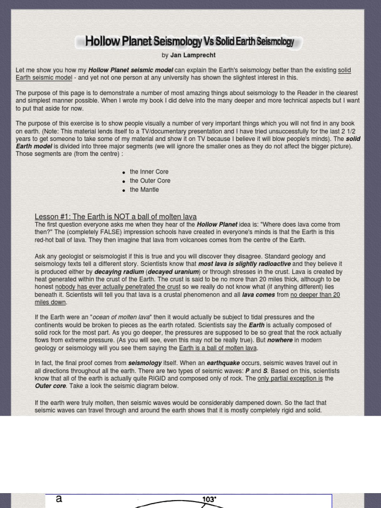 Jan Lamprecht Hollow Vs Solid Seismology | PDF | Seismology | Earthquakes