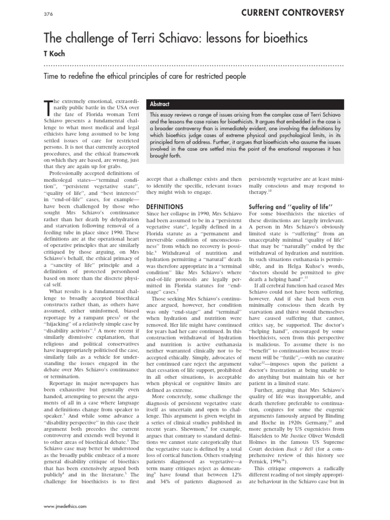 The Challenge of Terri Schiavo | PDF