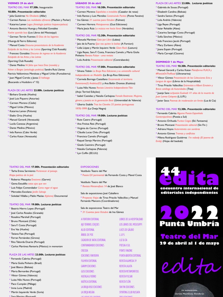 Programa Edita 22 | PDF