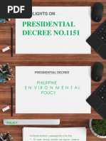 PD 1151 (Philippine Environmental Policy-Summary) | PDF | Environmental ...