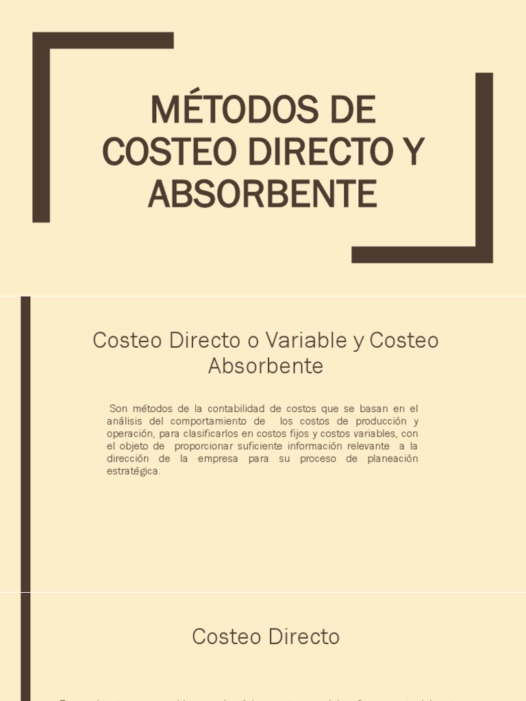 2 Clase Sistema de Costeo Absorbente y Directo | PDF