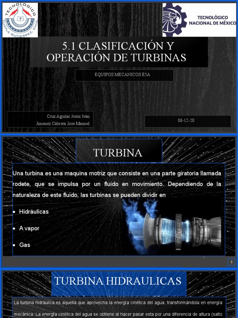 5.1 Clasificación Y Operación de Turbinas: Equipos Mecanicos E5A | Descargar gratis PDF ...