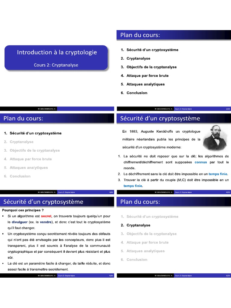 Cours 2 - Cryptanalyse | PDF