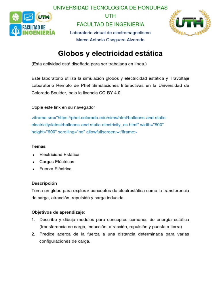 Globos y Electricidad Estatica | PDF | Electrostática | Electricidad