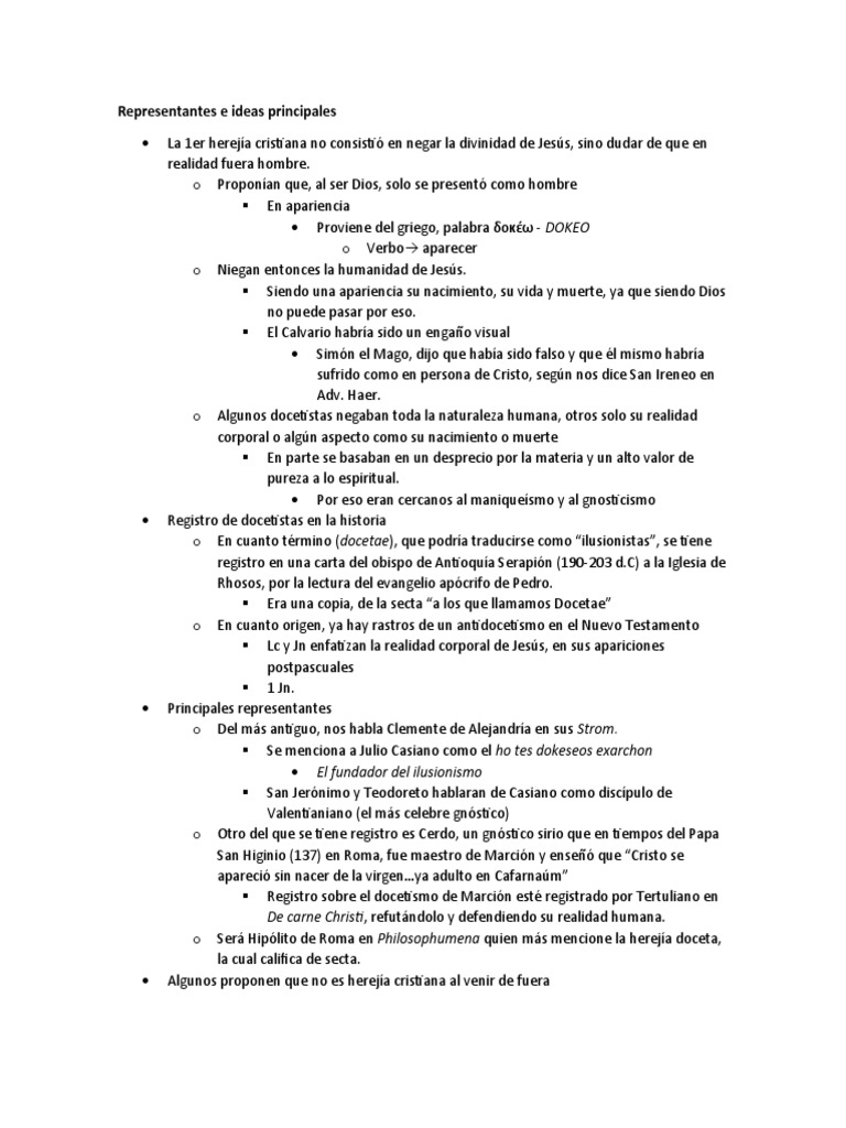 Puntos Sobre El Docetismo | PDF | Gnosticismo | Jesús