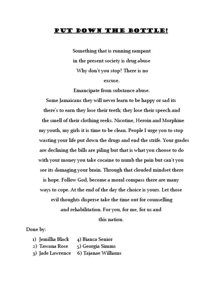 Poem On Drug Abuse | PDF