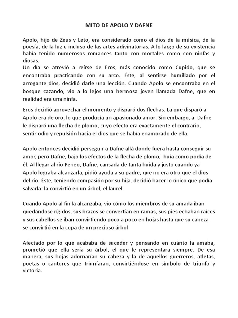 Mito de Apolo y Dafne | PDF