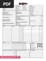 Vaesen Character Sheet Fillable Vagabond Pregen | PDF