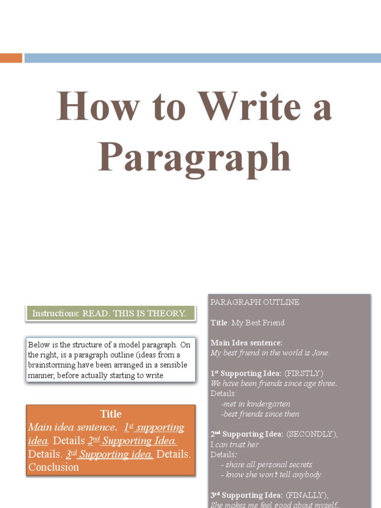 How To Write A Paragraph | PDF | Teachers | Schools