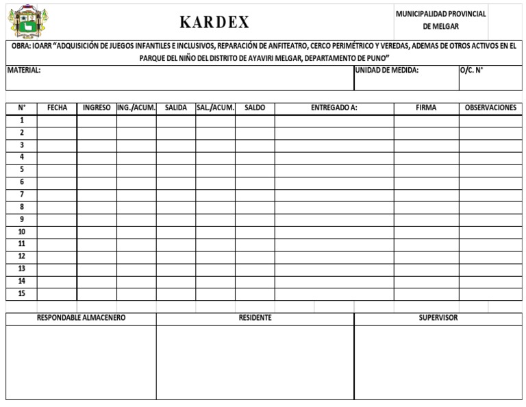 Formato Kardex | PDF