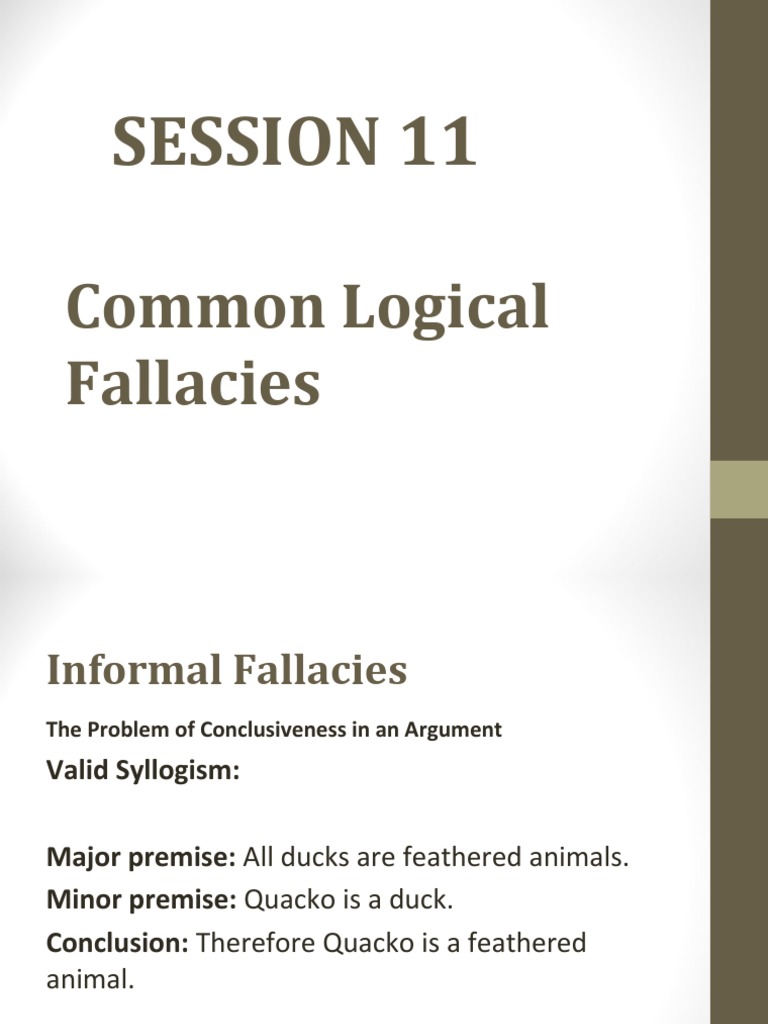 Session 11 Logical Fallacies | PDF | Fallacy | Argument