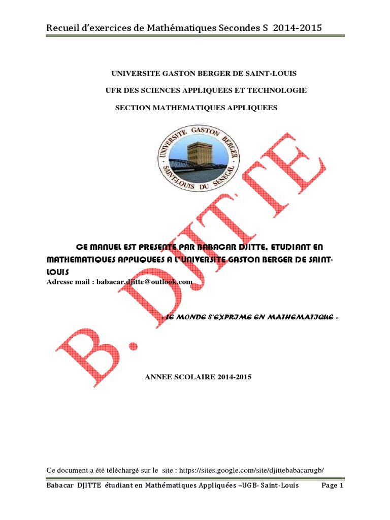 Fascicule Maths | PDF | Triangle | Mathématiques élémentaires
