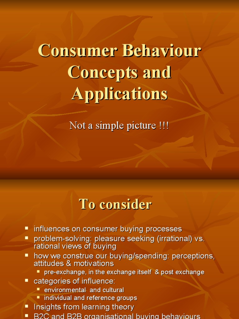 Consumer Behaviour Concepts and Applications | PDF | Consumer Behaviour ...