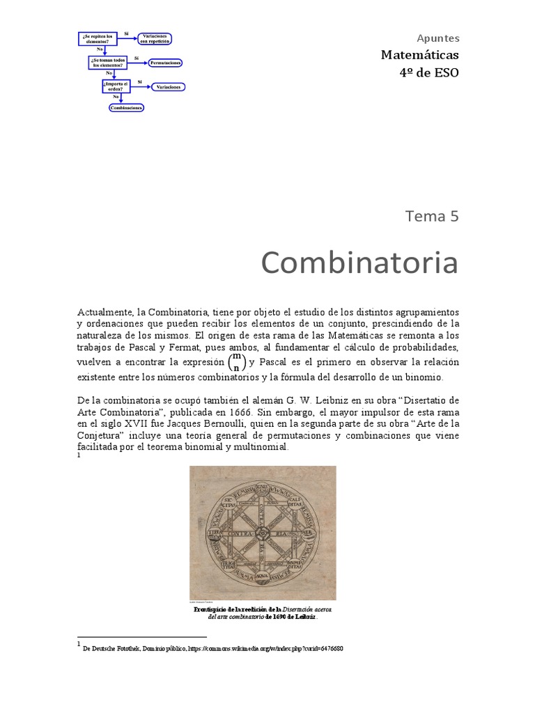 Tema 5 Combinatoria Nuevo | PDF | Combinatoria | Teoría de los números