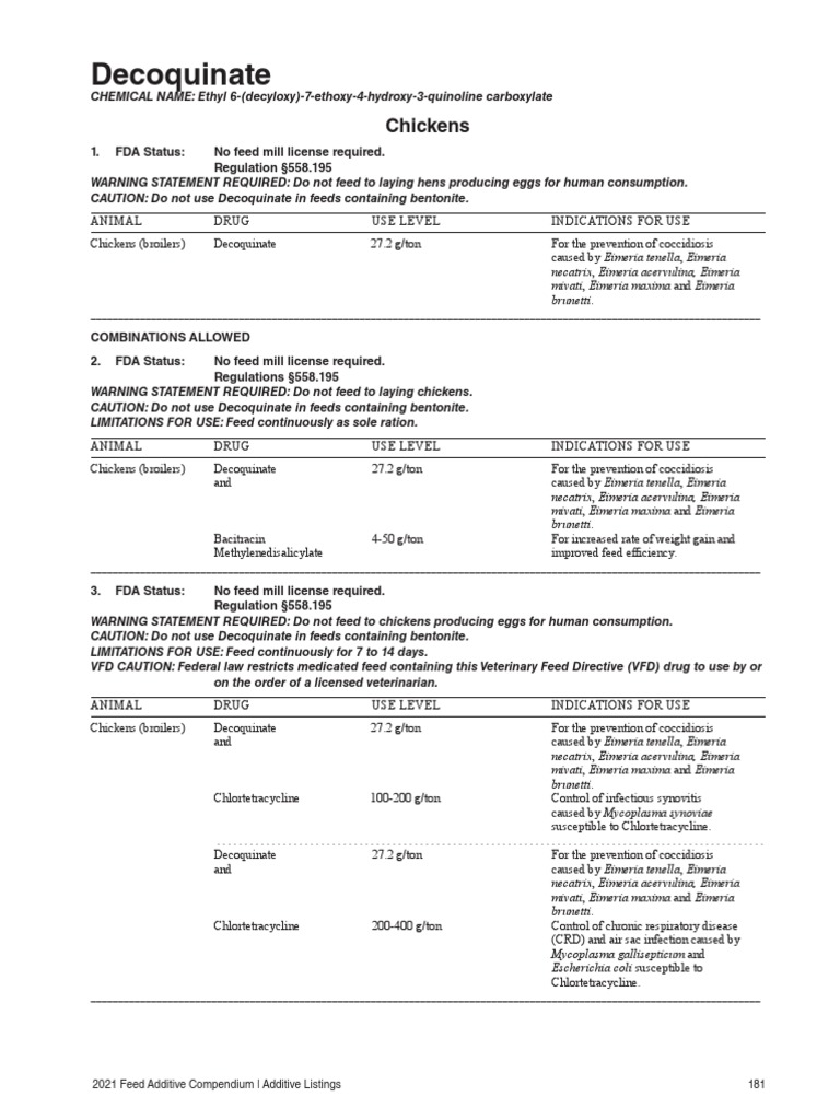 Decoquinate guide for poultry and cattle | PDF | Cattle | Veal