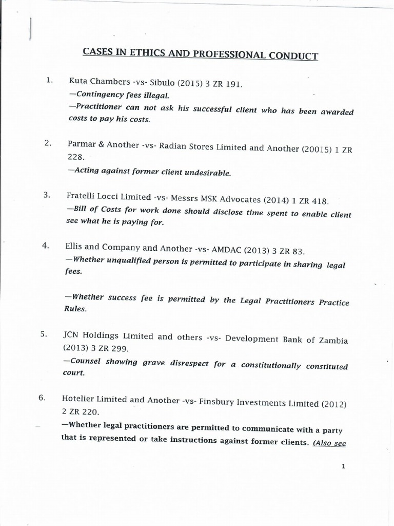 Cases in Ethics and Professional Conduct | PDF