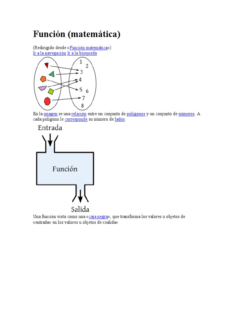 Función | PDF | Función (Matemáticas) | Objetos matemáticos