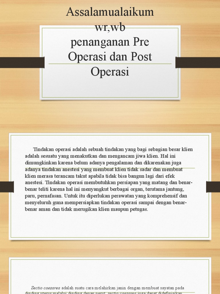 PP Pre Operasi Post SC | PDF