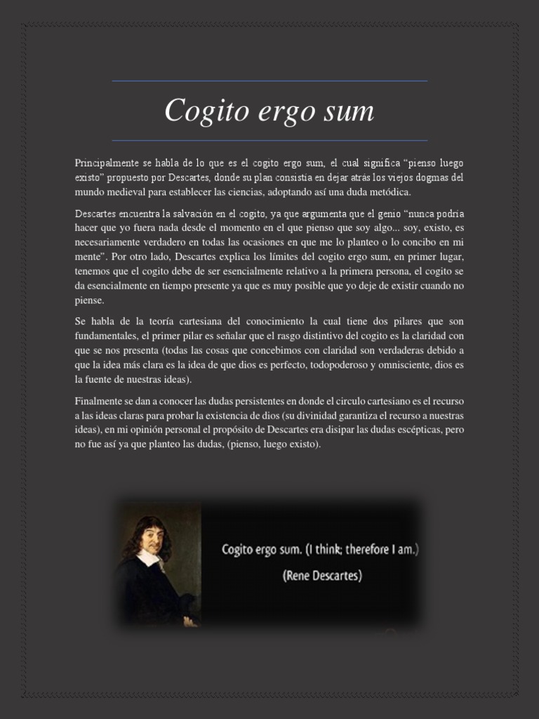 Cogito Ergo Sum | PDF
