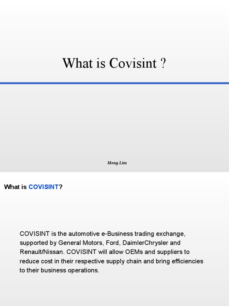 Covisint: Transforming Automotive Supply Chain | PDF | Supply Chain ...