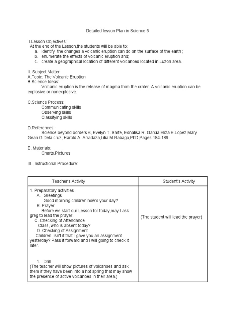D Etailed Lesson Plan in Science 5 | PDF