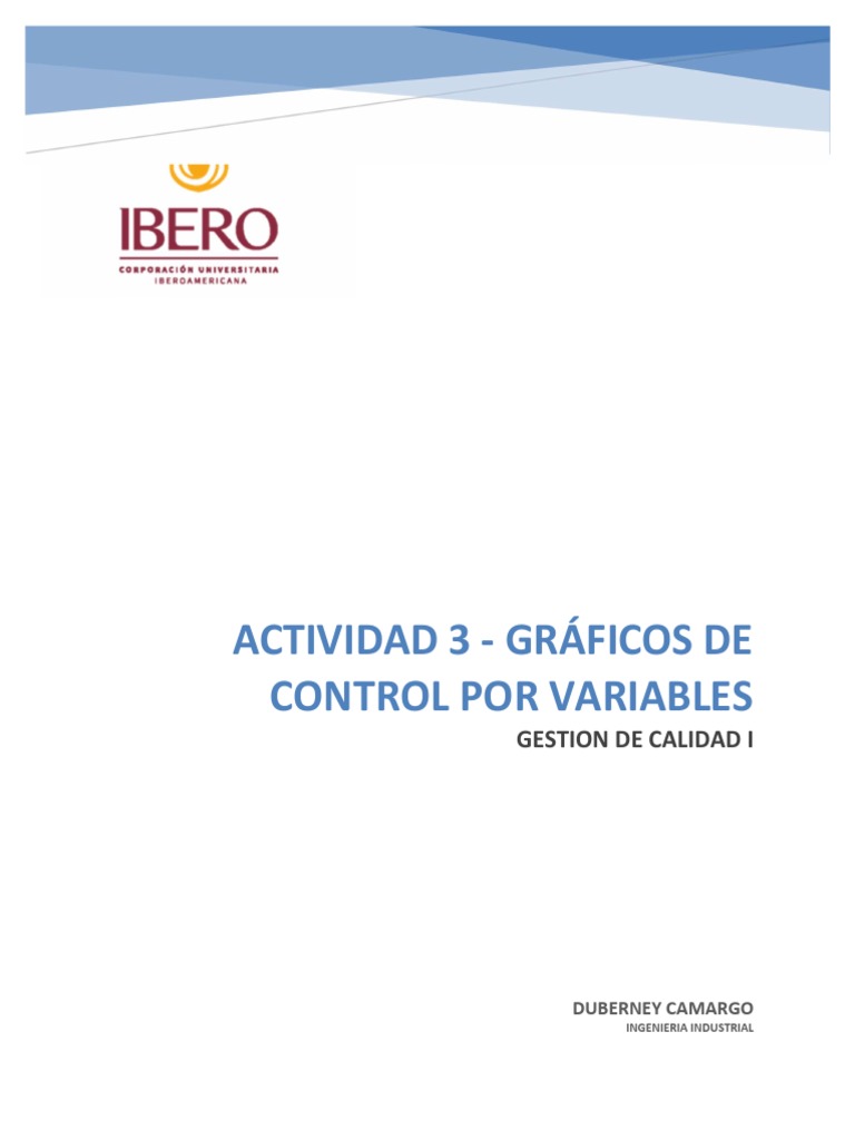Actividad 3 - Gráficos de Control Por Variables VF | PDF | Producción y fabricación | Gestión ...
