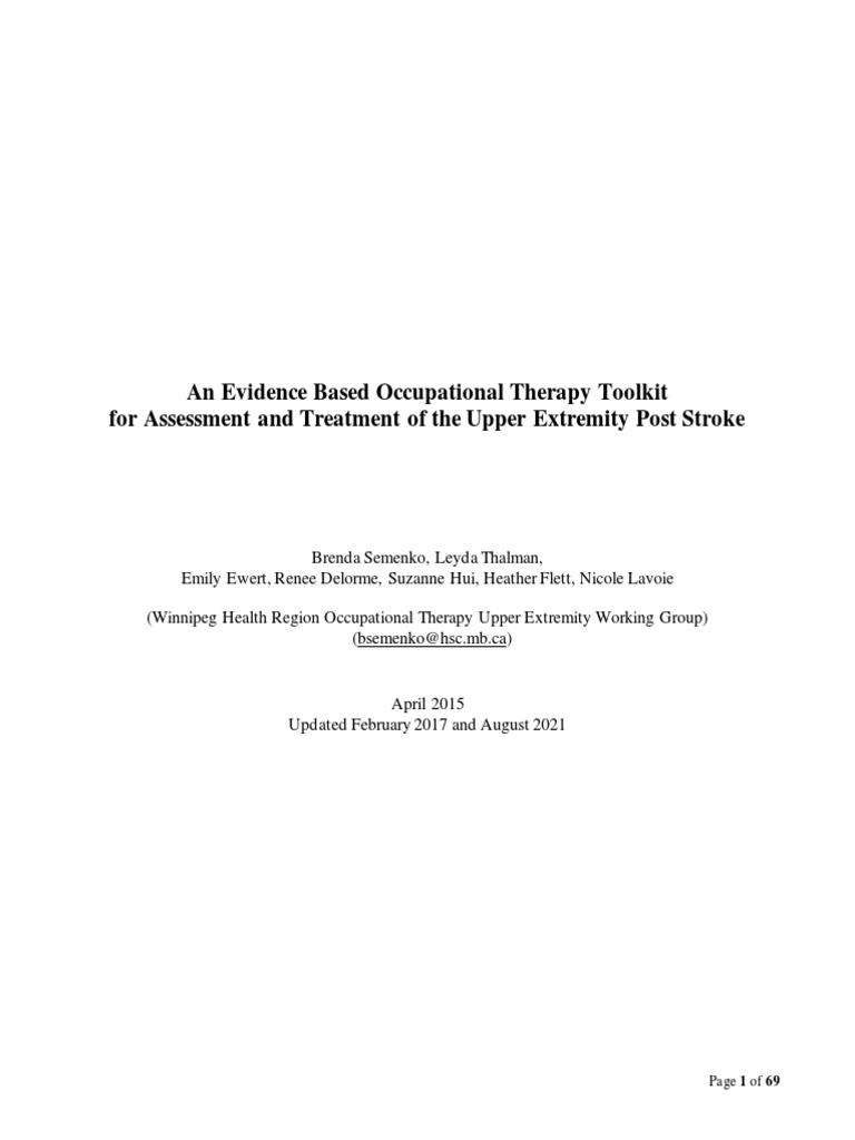 Stroke UE Toolkit | PDF | Anatomical Terms Of Motion | Physical Therapy