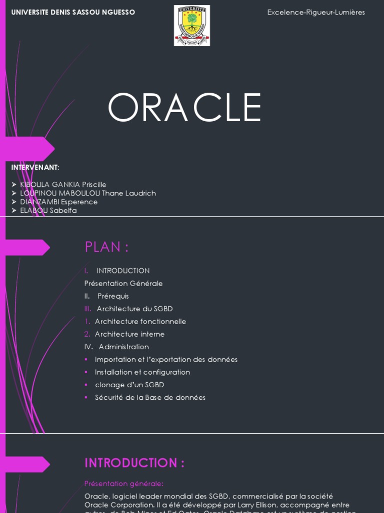 Introduction à Oracle Database 12c | PDF | Base de données Oracle ...