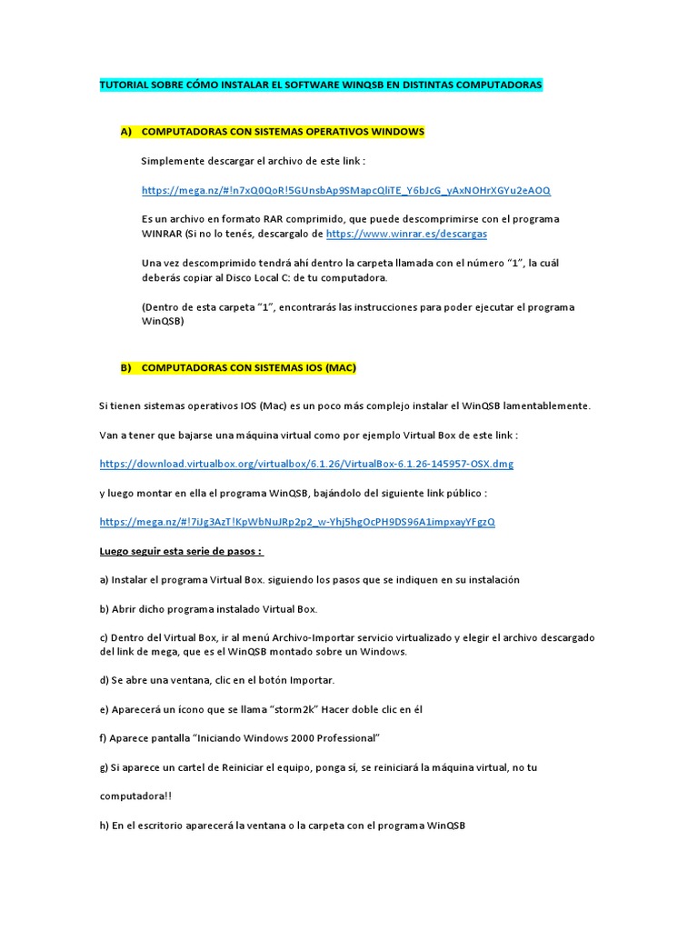Tutorial Instalacion Winqsb | PDF | Archivo de computadora | Microsoft ...