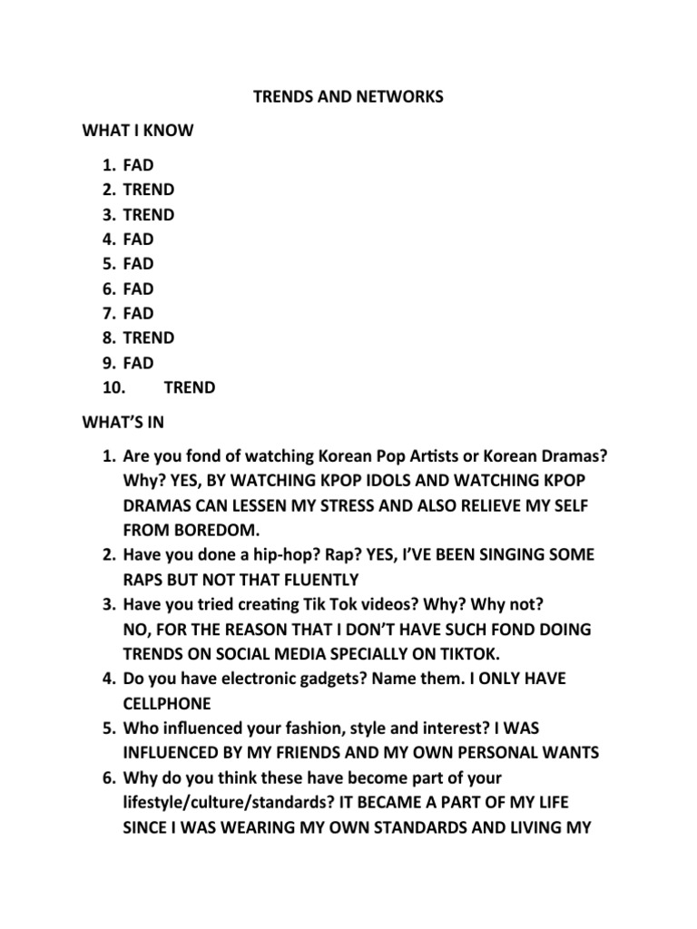 TRENDS AND NETWORKS | PDF