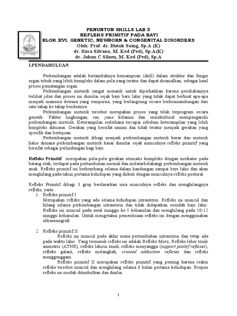 Skills Lab 3-Pem. Refleks Primitif | PDF | Sains & Matematika