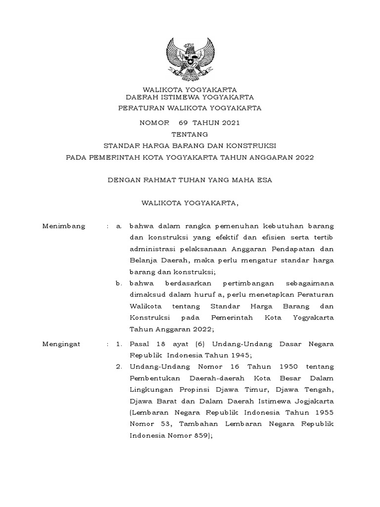 Perwal No.69 Tahun 2021 | PDF