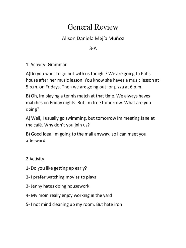 General Review: Alison Daniela Mejía Muñoz 3-A | PDF | Sales