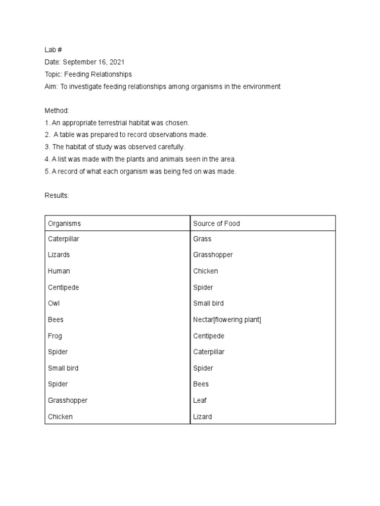 Exploring Feeding Relationships in Ecosystems | PDF | Food Web | Ecology