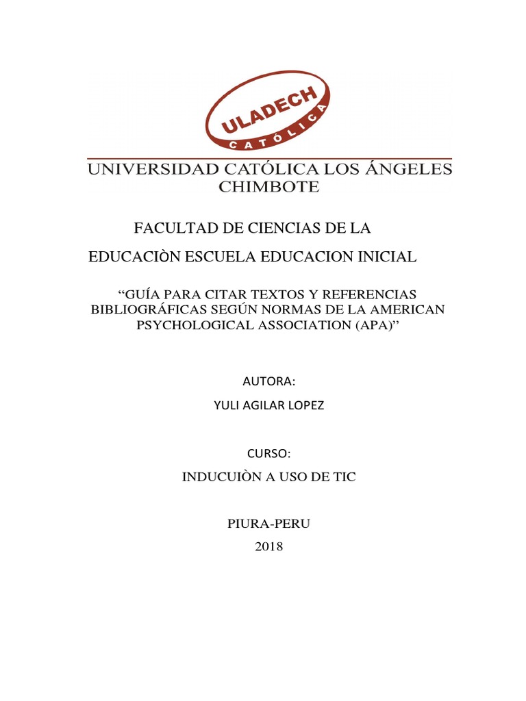 Informe Citas y Bibliografia | PDF