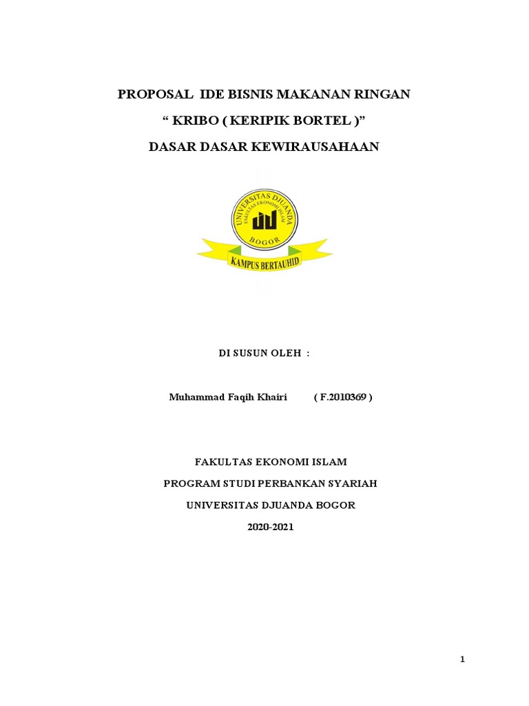 Proposal Ide Bisnis Kewirausahaan | PDF