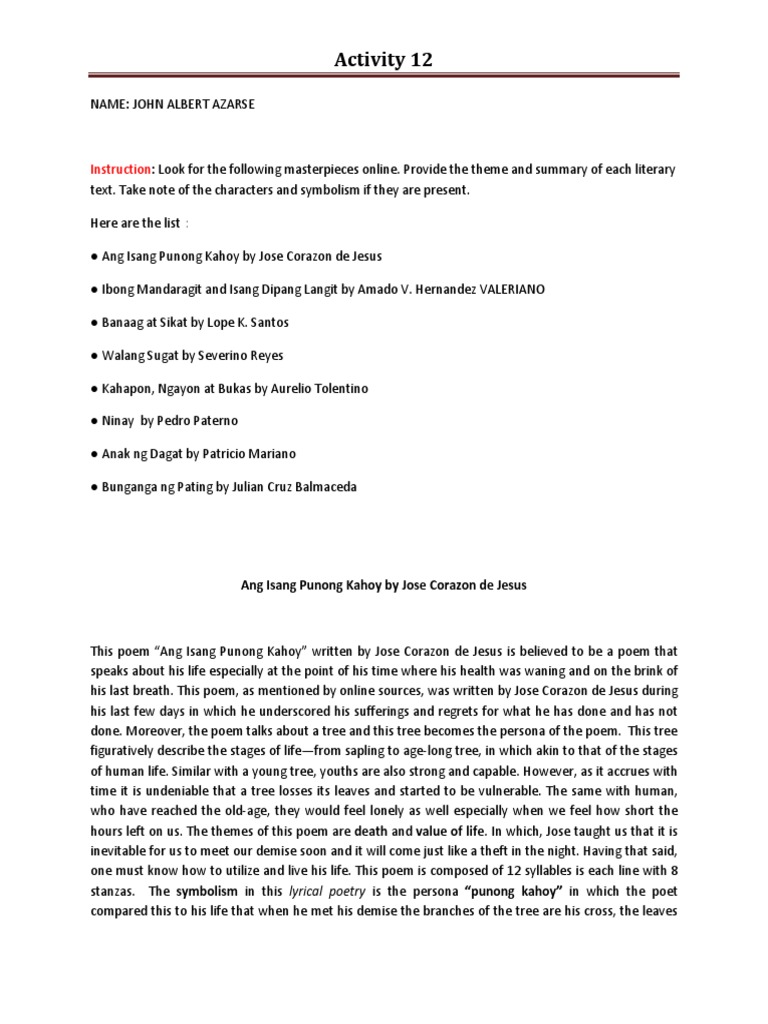 Phil - Lit Act12 Azarsefinal | PDF