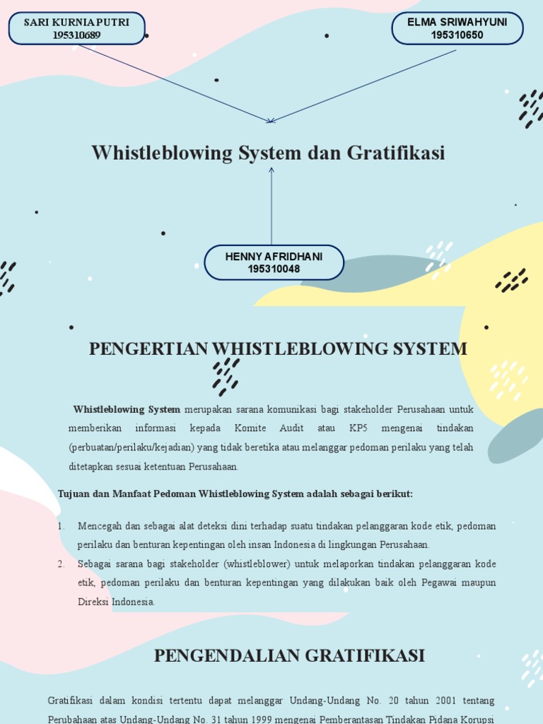 13 Whistleblowing System Dan Gratifikasi | PDF | Pengelolaan Keuangan & Uang | Hukum