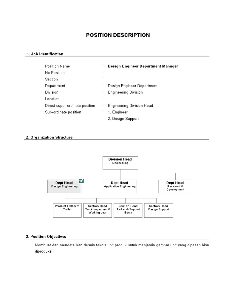 Deskripsi Posisi Manajer Desain | PDF | Teknologi & Rekayasa