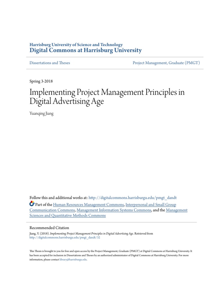 Implementing Project Management Principles in Digital Advertising | PDF ...