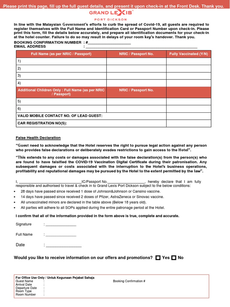 Grand Lexis PD Declaration With T&C | PDF