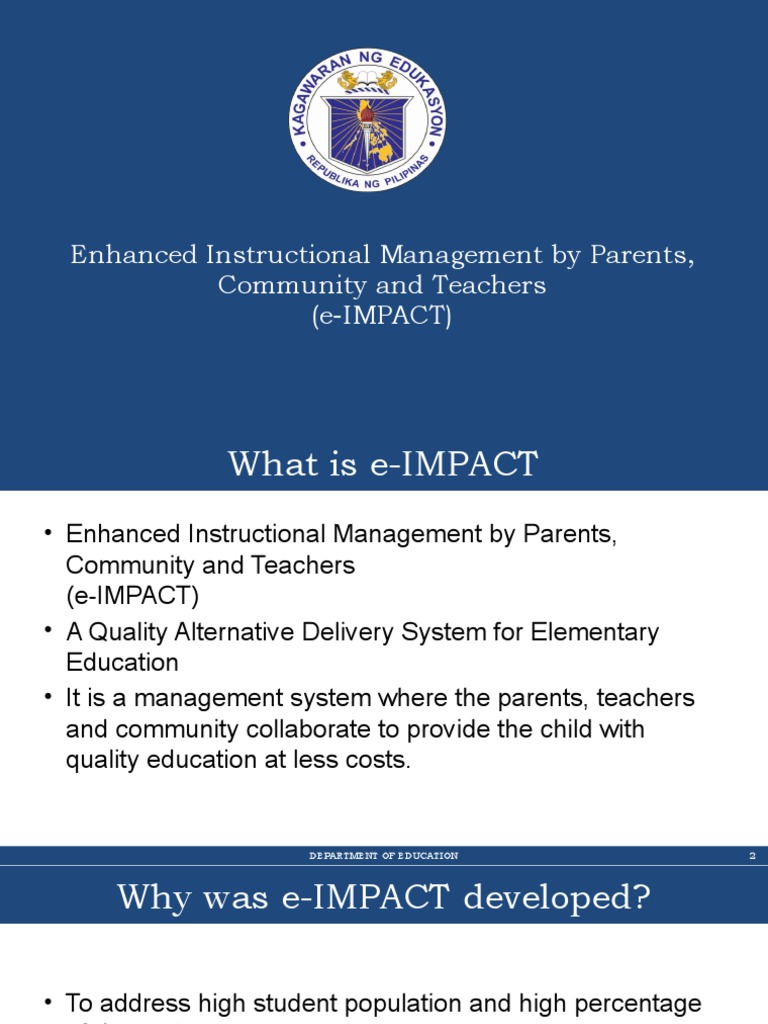 Enhanced Instructional Management by Parents, Community and Teachers (e ...