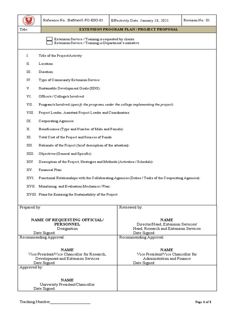 Extension Program Proposal Template | PDF | Career & Growth | Business