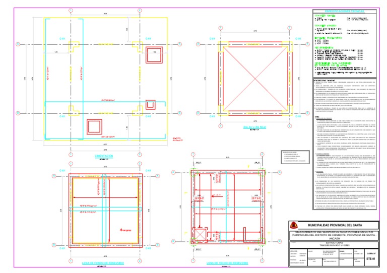 Reservorio Elevado 15 m3 - Estructura 01-ETE-01 | Descargar gratis PDF ...
