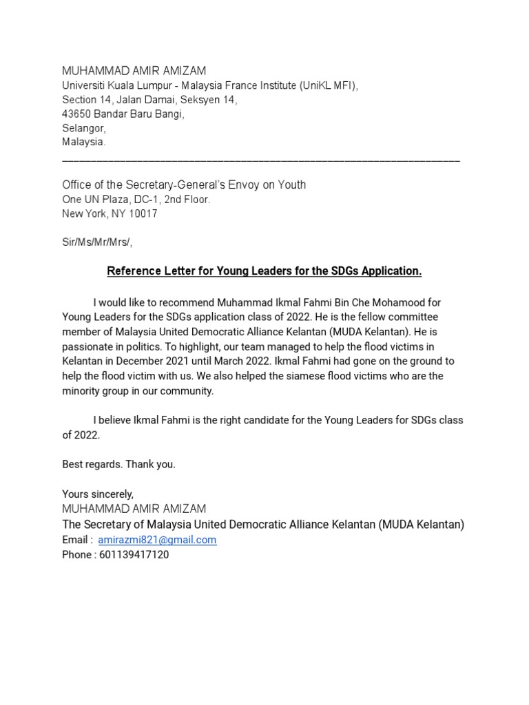 Reference Letter AMIR | PDF