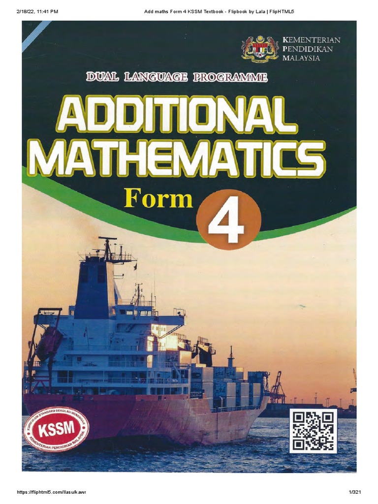 Add Maths Form 4 KSSM Textbook | PDF
