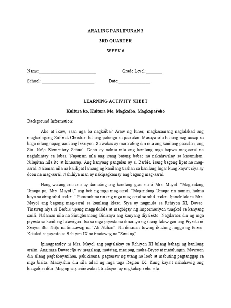 Ap 3 Q3 Week 6 | PDF